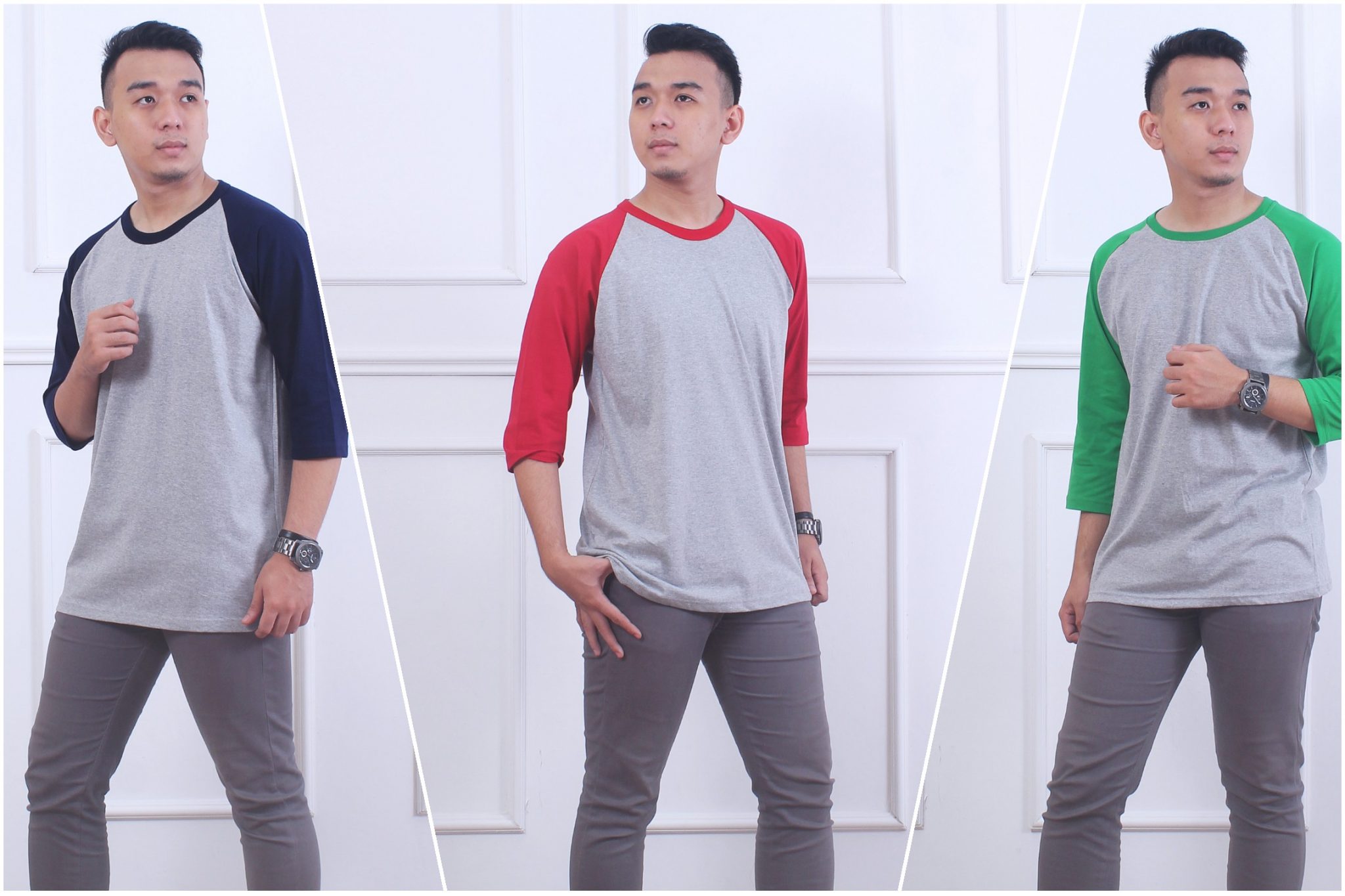 Koleksi Kaos Polos Raglan dari Kaos Polos Andalas, Pilihan Warna ...