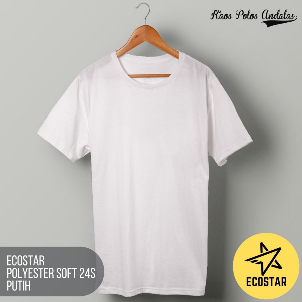 Kaos Polos ECOSTAR bahan Polyester Soft 24s Harga Reseller 20 ribuan ...